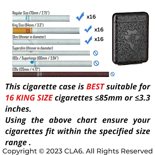 CLA6 Metal Cigarette Case | Smart Internal Divider | Retro and Stylish ...