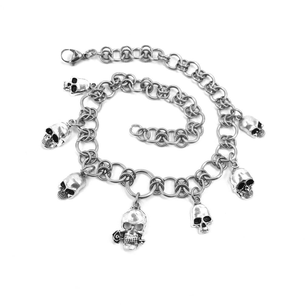 Amazon.com: Skull Boot Chain Unisex Stainless Steel Chainmail Links ...