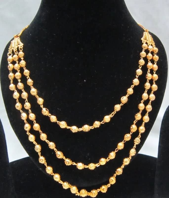 Buy South Indian Gold Plated 30 Inch Matar Mala Traditional Necklace at ...