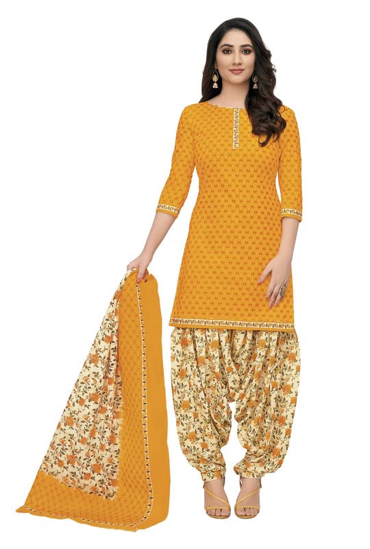 Buy Pranjul Pure Cotton Fully Stitched Printed Patiala Salwar Suit Set ...