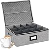 Amazon.com: Coffee Mug Storage Box with Dividers, Durable China Storage ...