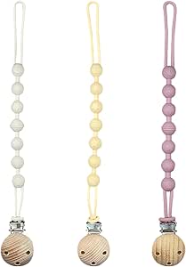 3 Pcs Dummy Clip, Bibs Dummies, Pacifier Clips, Silicone Dummy Clip for ...