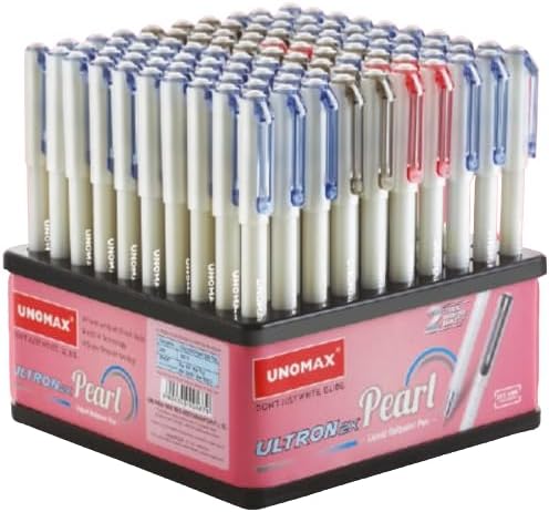 Unomax Ultron 2X Pearl Liquid Ball Point Pen | 100pcs Stand- 70 Blue ...