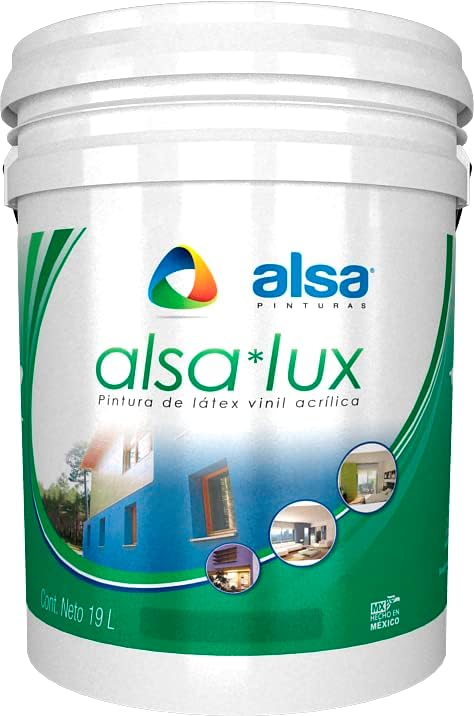 Pintura vinilica color BLANCO, ALSA LUX, 5 años, 19 litros, terminado ...