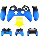 eXtremeRate® Blue Flame Soft Touch Grip Front Housing Shell Faceplate for Standard Xbox One ...