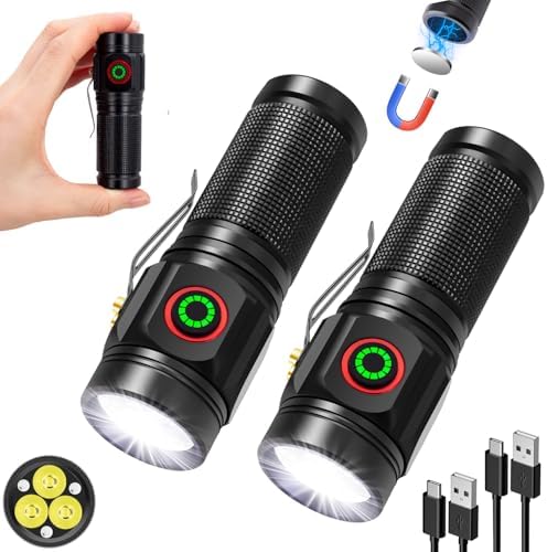 UNROEVS XC02 Mini Flashlight Rechargeable with Seatbelt Cutter,Pocket ...