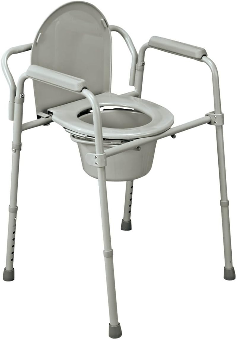 Amazon.com: Folding Commode, Portable Toilet and Bedside Commode Chair ...