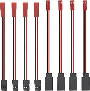 Amazon.com: XINGYHENG 4Pairs JST Connector Plug to JR Connector Wires Female Male Servo Receiver ...