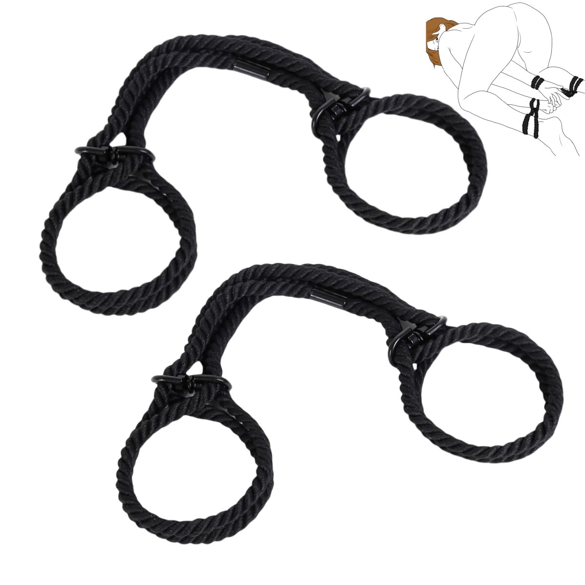 Amazon.com: Rope Handcuffs Ankle Cuffs 2 Pcs BDSM Bracelets Wrist Cuffs Sex Bondage Restraints ...