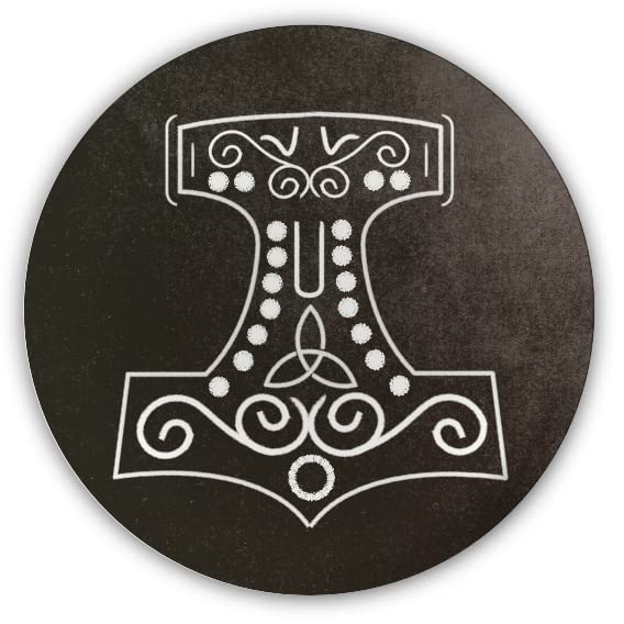 Thor's Hammer/Mjölnir Symbol - Pin Button Badge - Element Wicca Pagan ...