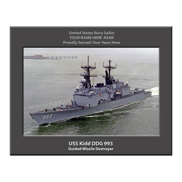 Amazon.com: USS Kidd DDG-993 Personalized United States Navy Ship Color ...