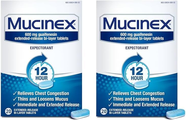 Amazon.com: Mucinex Chest Congestion, Expectorant 12 Hour Extended ...