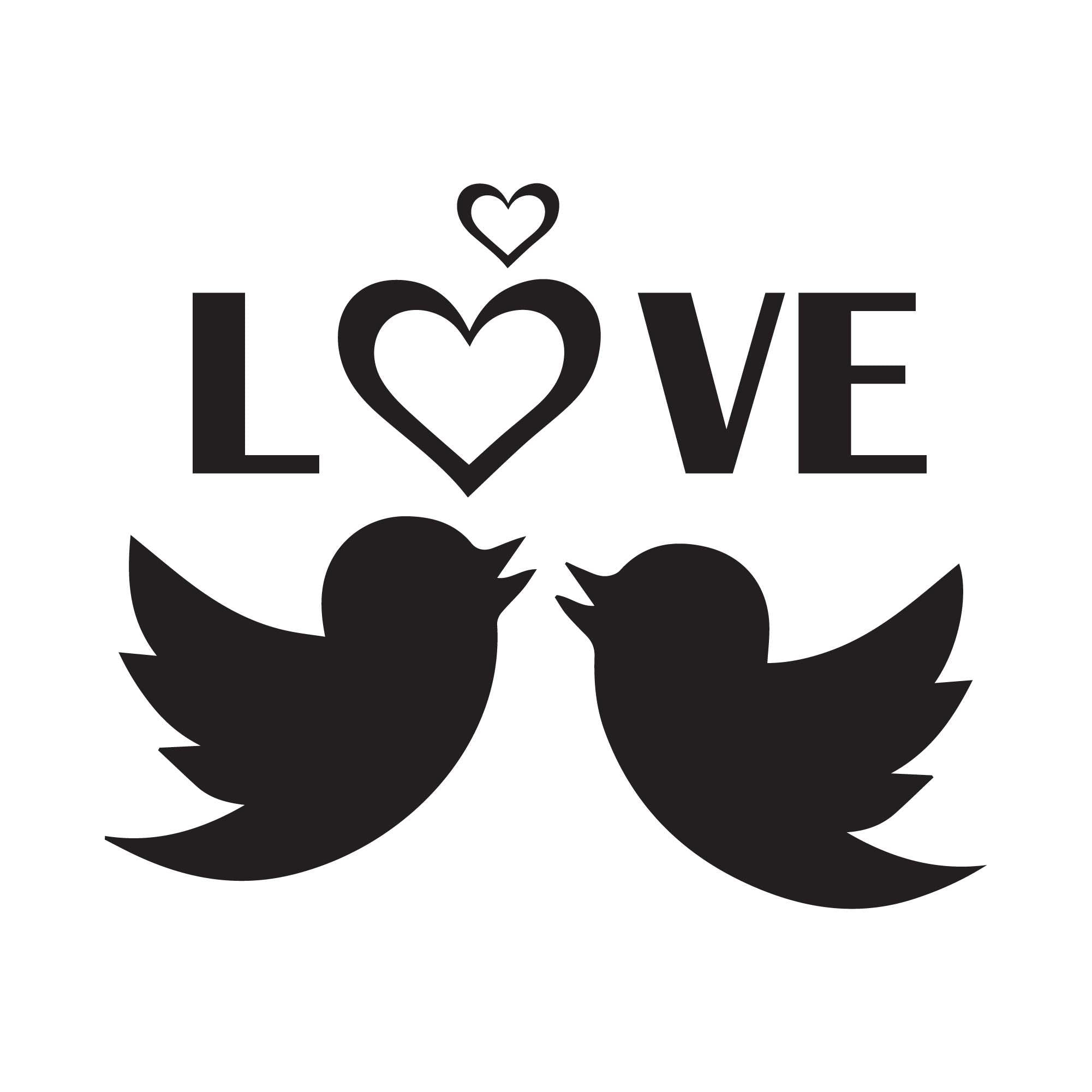 Modern Love Birds Clip Art Love Birds Silhouette Clip Art Png