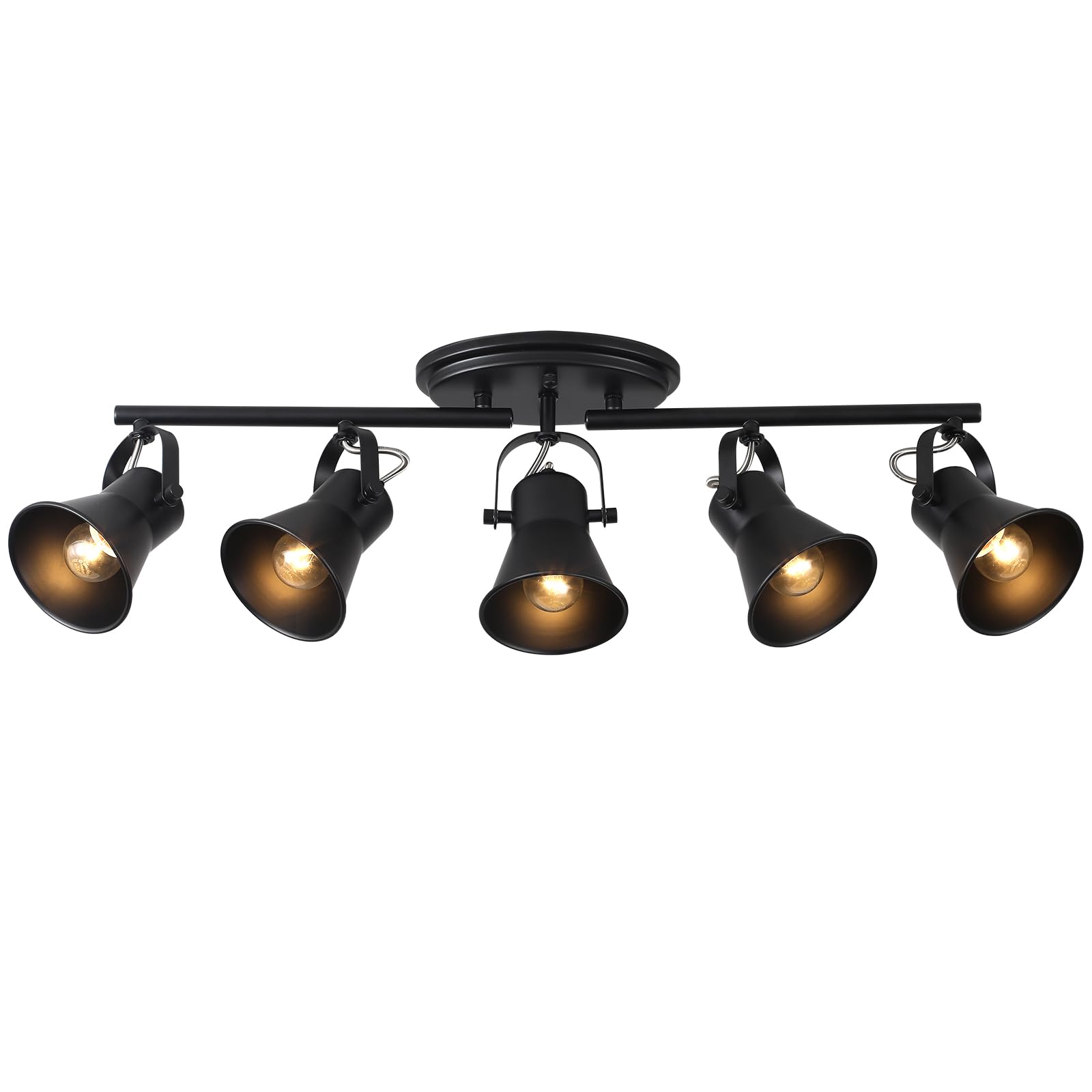 KEESFU 5-Light Track Lighting Kit,Black Semi Flush Mount Ceiling Light ...