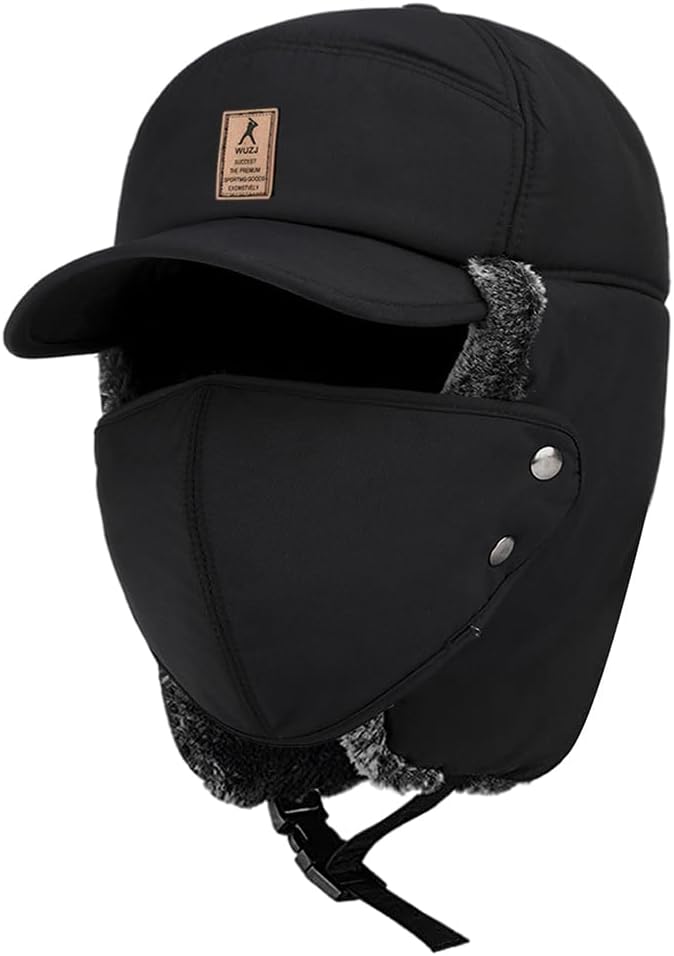 Chapeau de trappeur 3 en 1 avec doublure en fourrure et rabat pour les ...