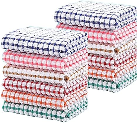 Amazon.com: Zicobox 12 Pack Kitchen Dish Towels, Bulk Cotton Kitchen ...