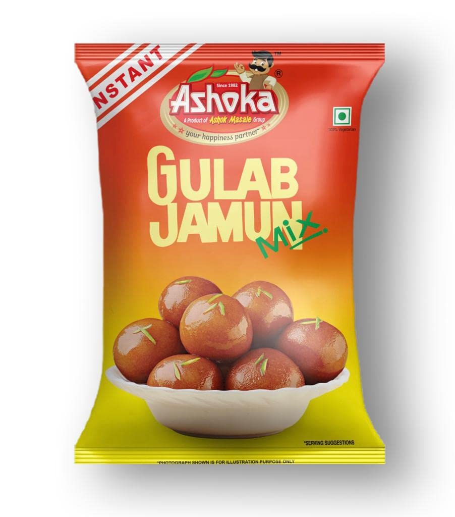 ASHOKA Instant Gulab Jamun Dessert Mix, Pure Veg, Easy to Make Soft and ...