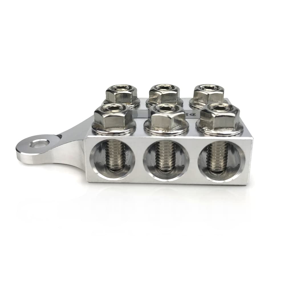 Vgate 12-Way Post Terminal Distribution Block Bus Bar, 8AWG up to 4/0 ...