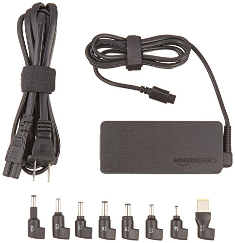 Amazon Basics Universal 65 Watt Ultrabook Charger with AC Power Adapter ...
