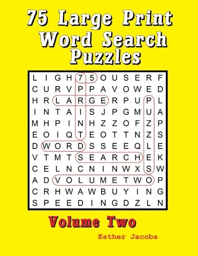 75 Large Print Word Search Puzzles: Volume Two: Jacobs, Esther ...