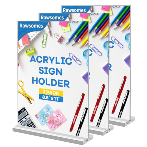 Snapklik.com : Acrylic Sign Holder 8.5 X 11 Inch, Vertical T Shape ...