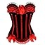 Kelvry Women's Waist Cincher Lace up Boned Basque Corset Shapewear Red ...