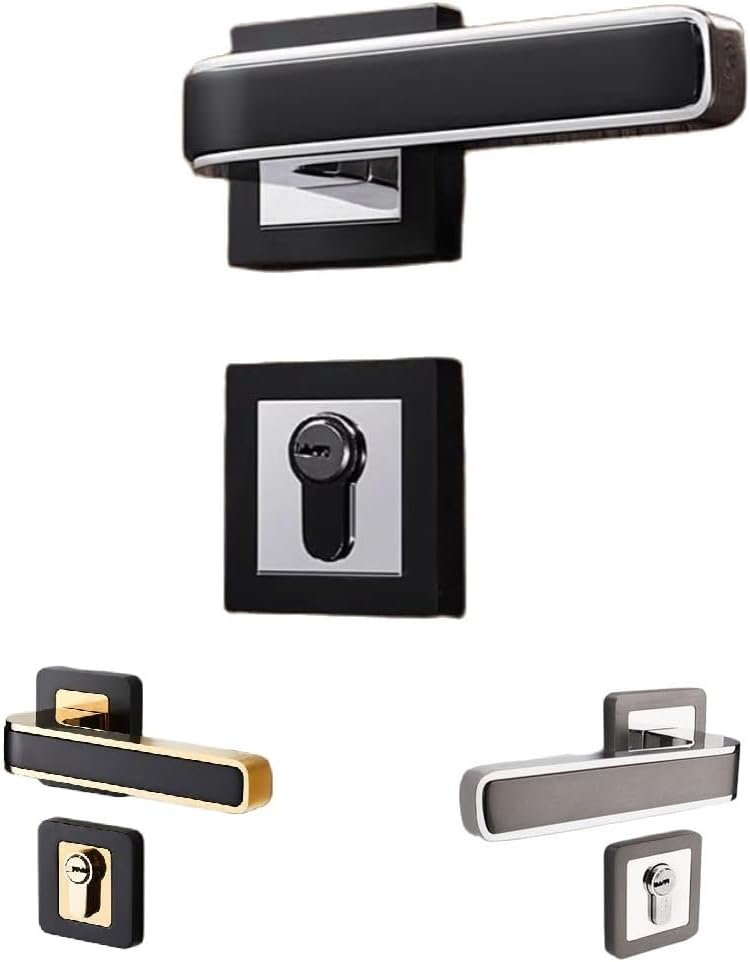 1Set Zinc Alloy Mortised Square Rosette Lock Thumbturn Gold Black Grey ...