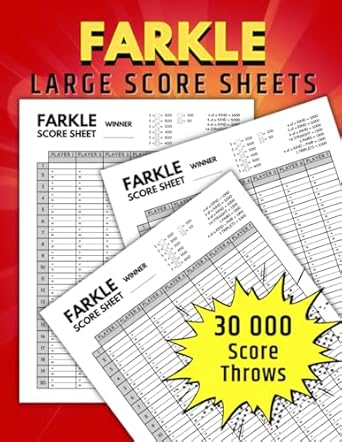 Farkle Score Sheets: 140 Large Score Pads for Scorekeeping Farkle Game ...