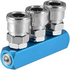 Amazon.co.jp: XYWHPGV G1/4 Thread 3 Way Manifold Block Splitter, Straight Quick Connect Air Hose ...