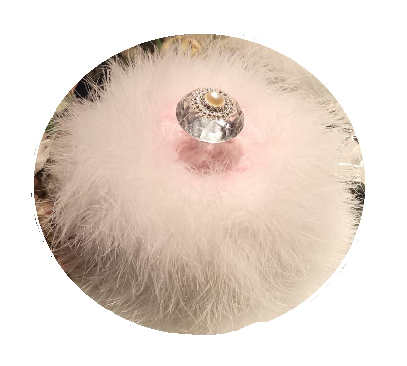 Amazon.com: Dusty Pink Faux Fur Bath Dusting Powder Puff Trimmed in ...