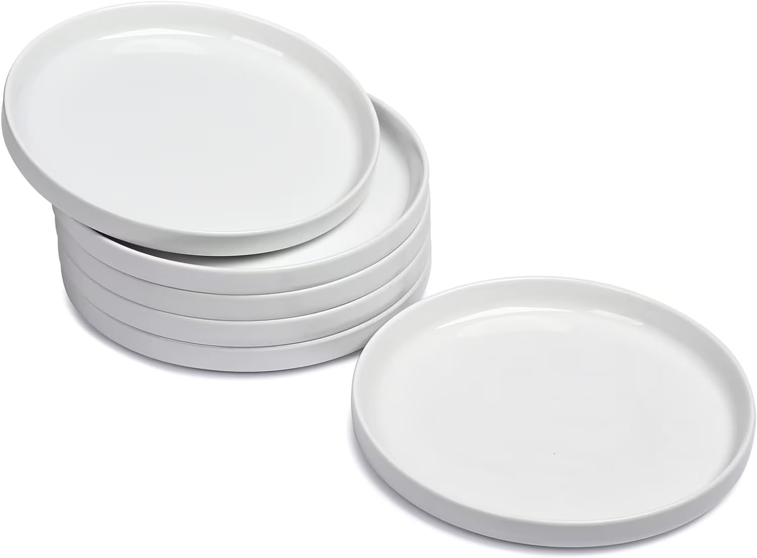 MALACASA White Dinner Plates Set of 6, 7.4" Porcelain Side Plates ...