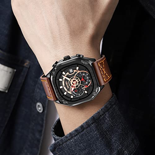 SKMEI Men Quartz Watch Leather Band Waterproof Watch with Date ...