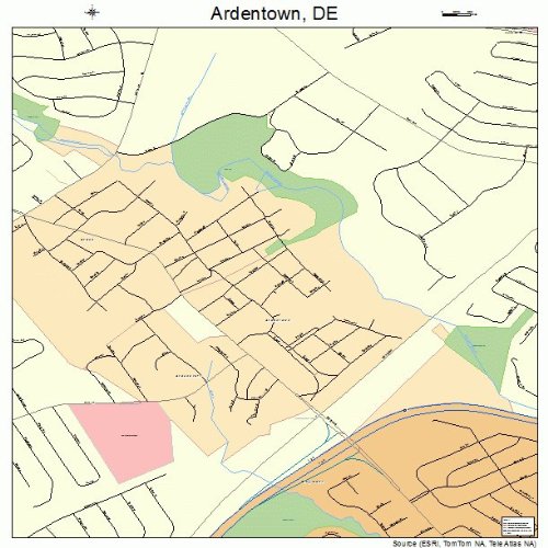 Amazon.com: Large Street & Road Map of Ardentown, Delaware DE - Printed ...