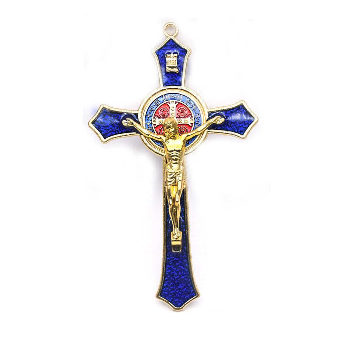 BRAVECOW Vintage Wall Decoration Wood Metal Hand Hold Cross Crucifix ...