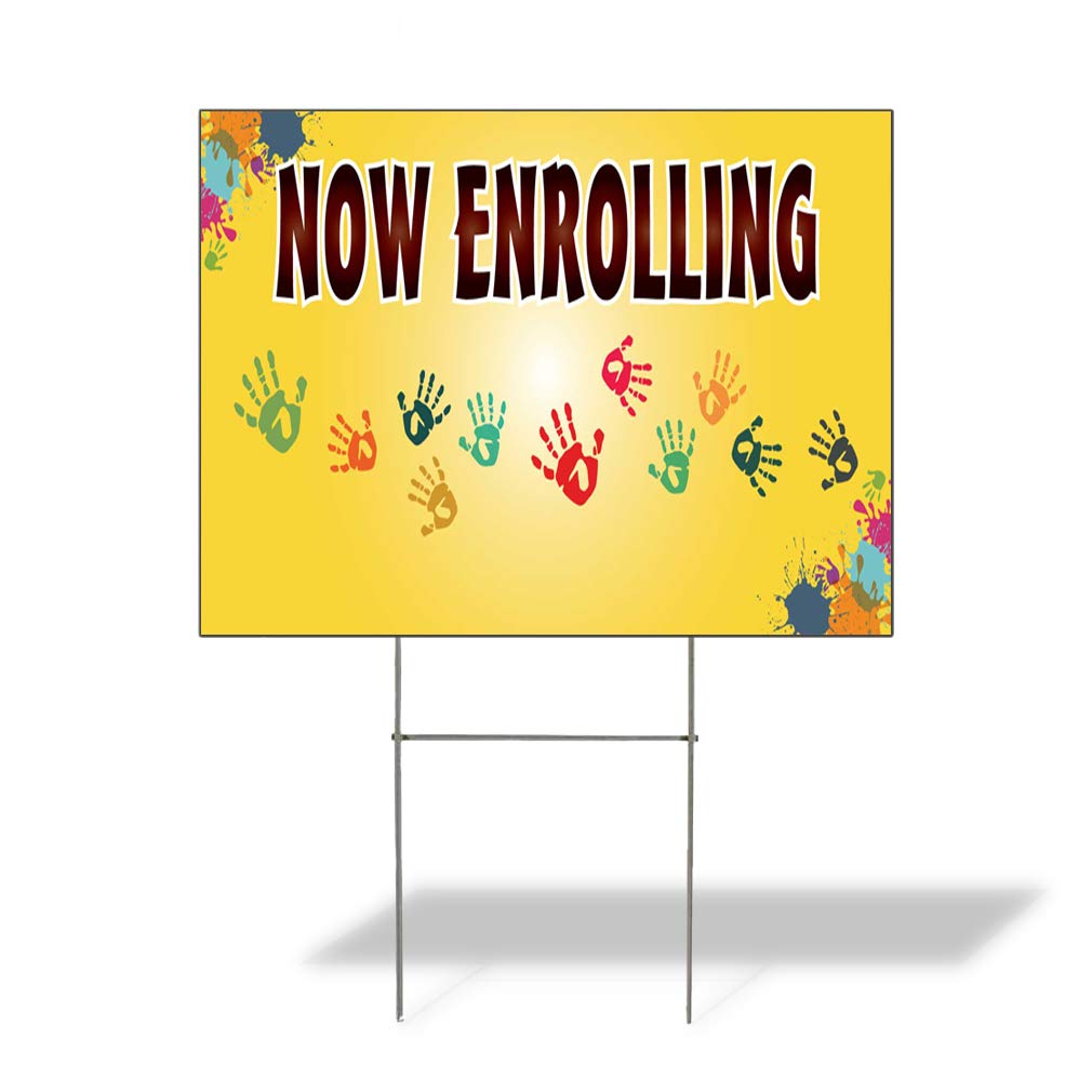 Amazon.com : Weatherproof Yard Sign Now Enrolling Outdoor Advertising ...