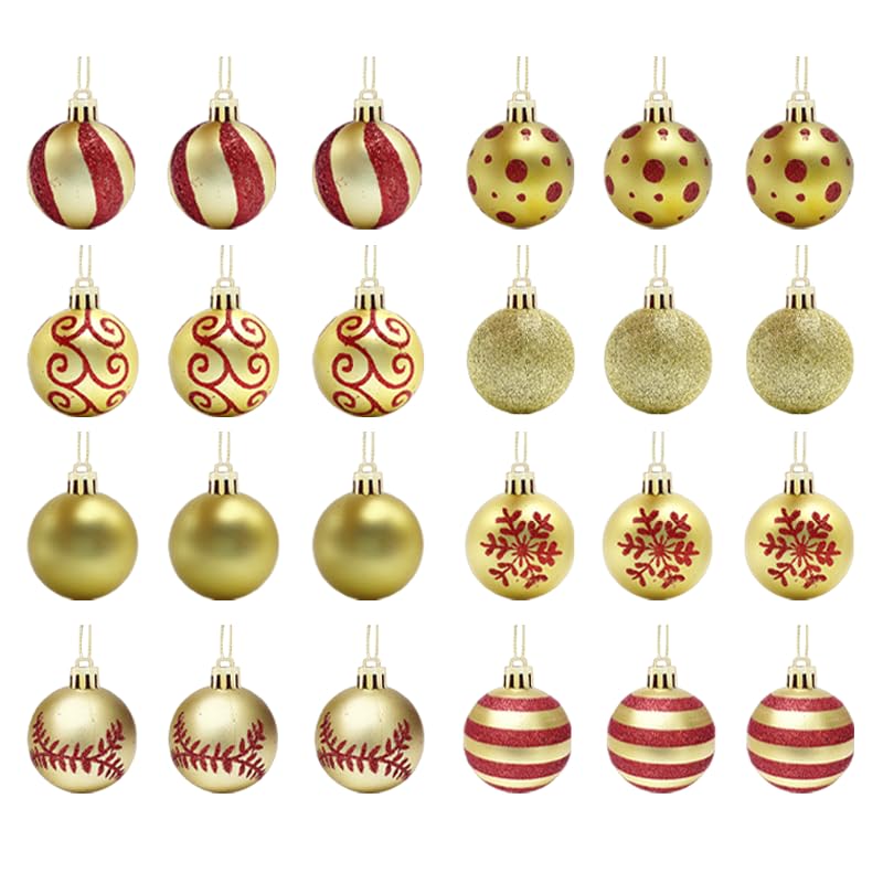 Amazon.com: 24 Pcs Christmas Tree Ornaments Christmas Ball Hanging ...