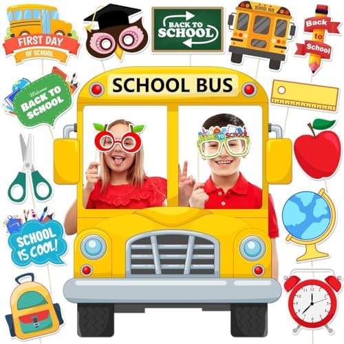 Amazon.com: 7-gost Back to School Party Photo Booth Props First Day of ...