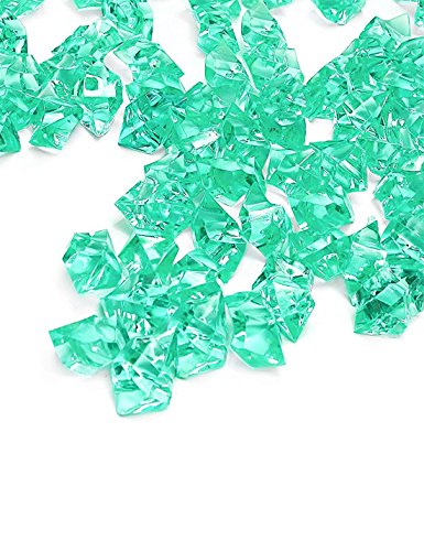 DomeStar Teal Fake crushed Ice Rocks, 150 PcS Fake Diamonds Plastic Ice ...