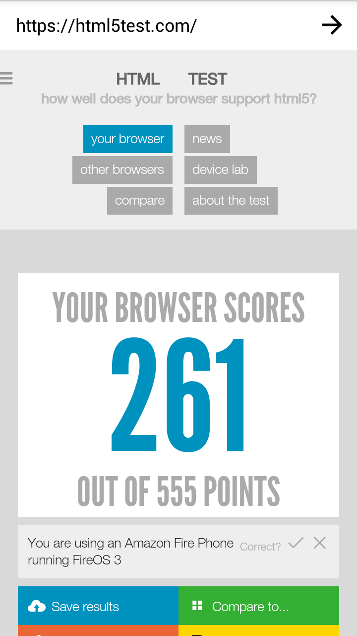 HTML5test WebView - App on the Amazon Appstore