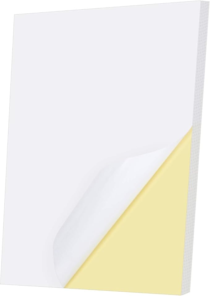 50 Pieces A4 Sticker Paper, White Matte Sticker Paper A4 Printable ...