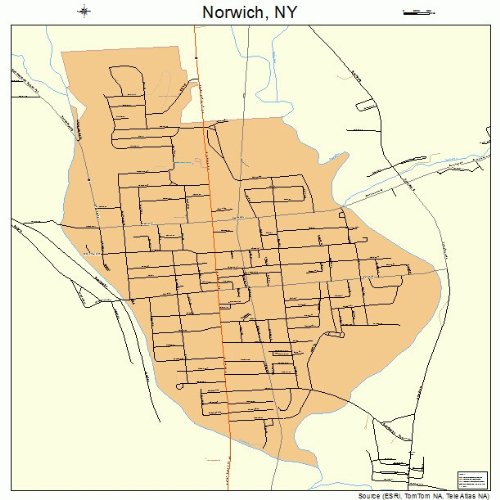 Amazon.com: Large Street & Road Map of Norwich, New York NY - Printed ...
