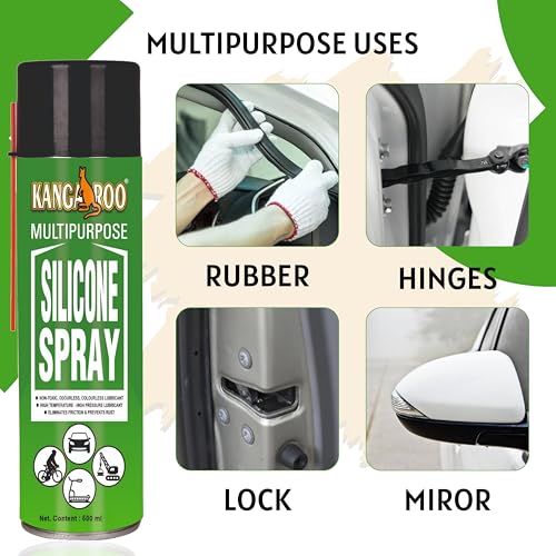 Kangaroo Silicone Lubricant Spray, 500ml Odourless, Colourless & Non ...