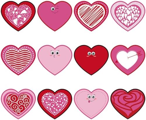 Amazon.com: 48Pcs Heart Cutouts, Assorted Heart-Shaped Accents Cut-Outs ...
