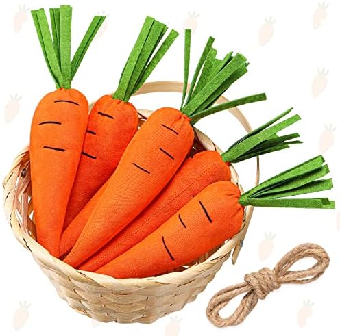 Amazon.com: Skylety 8 Pcs Easter Carrot Fabric Carrot Toy Artificial ...
