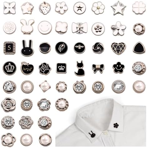 Amazon.com: 100 Sets Pearl Brooch Buttons, No Sew Instant Removable ...