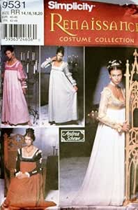Amazon.com: SIMPLICITY PATTERN 9531 RENAISSANCE COSTUME COLLECTION SIZE ...
