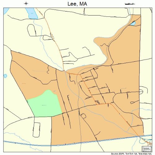 Large Street & Road Map of Lee, Massachusetts MA - Printed poster size ...
