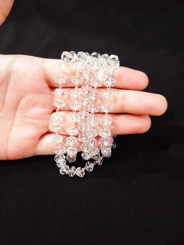 VDesign Natural Sphatik Sfatik Mala Diamond Cut Crystal Quartz 108+1 ...