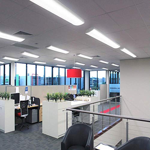 AntLux 72W Commercial LED Wraparound Fixture 4FT Office Ceiling ...