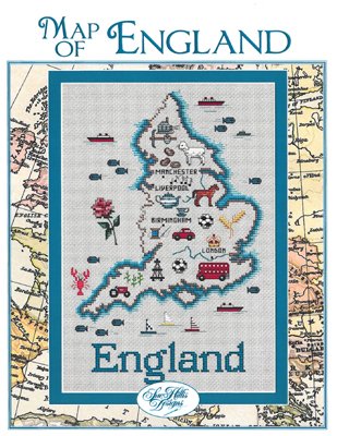 England Map Cross Stitch Chart and Free Embellishment: Sue Hillis ...
